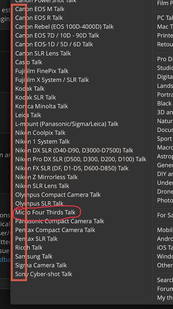 Forum list OCD | DPReview Forums