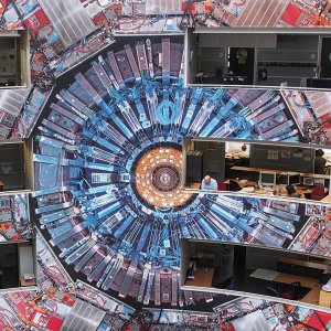 CERN Building 40 Atrium with life size photo of CMS detector | DPReview ...